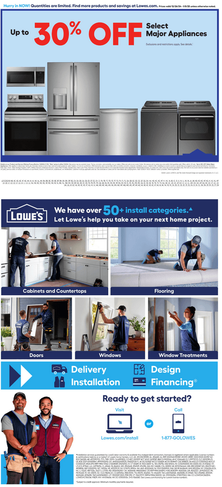 Lowe's In Store Promotion Ad Dec 26, 2024 – Jan 01, 2025
