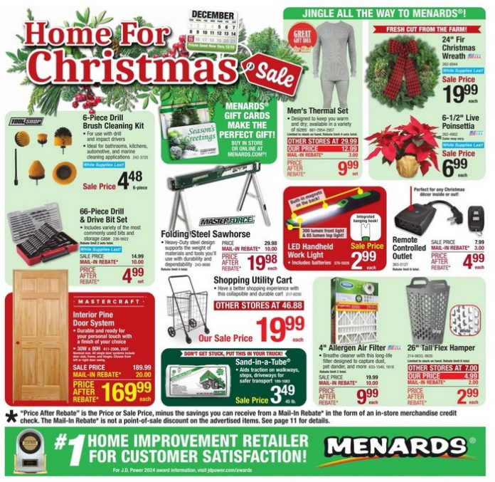 Menards Christmas Sale Dec 05 – Dec 15, 2024