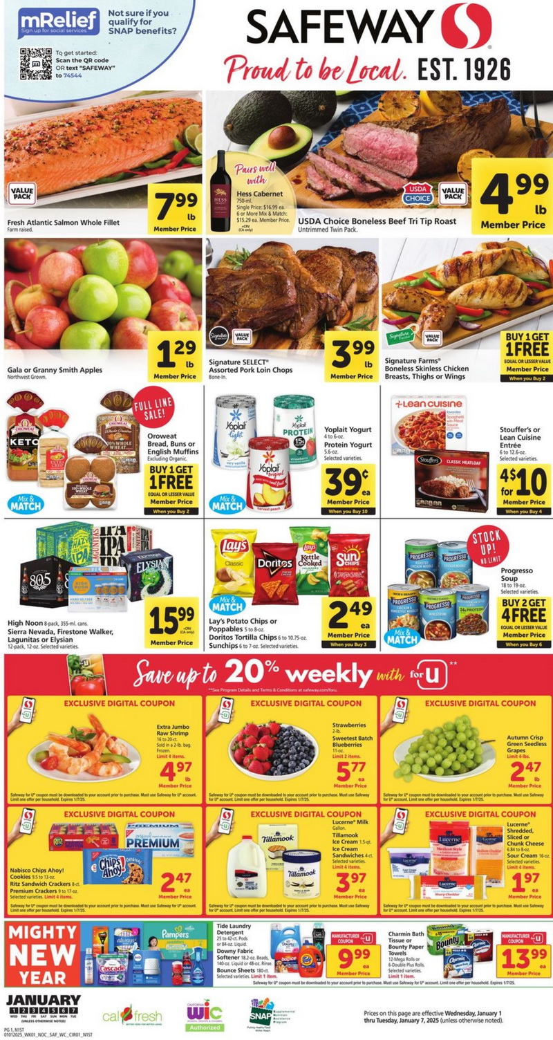 Safeway Weekly Ad Jan 01 – Jan 07, 2025