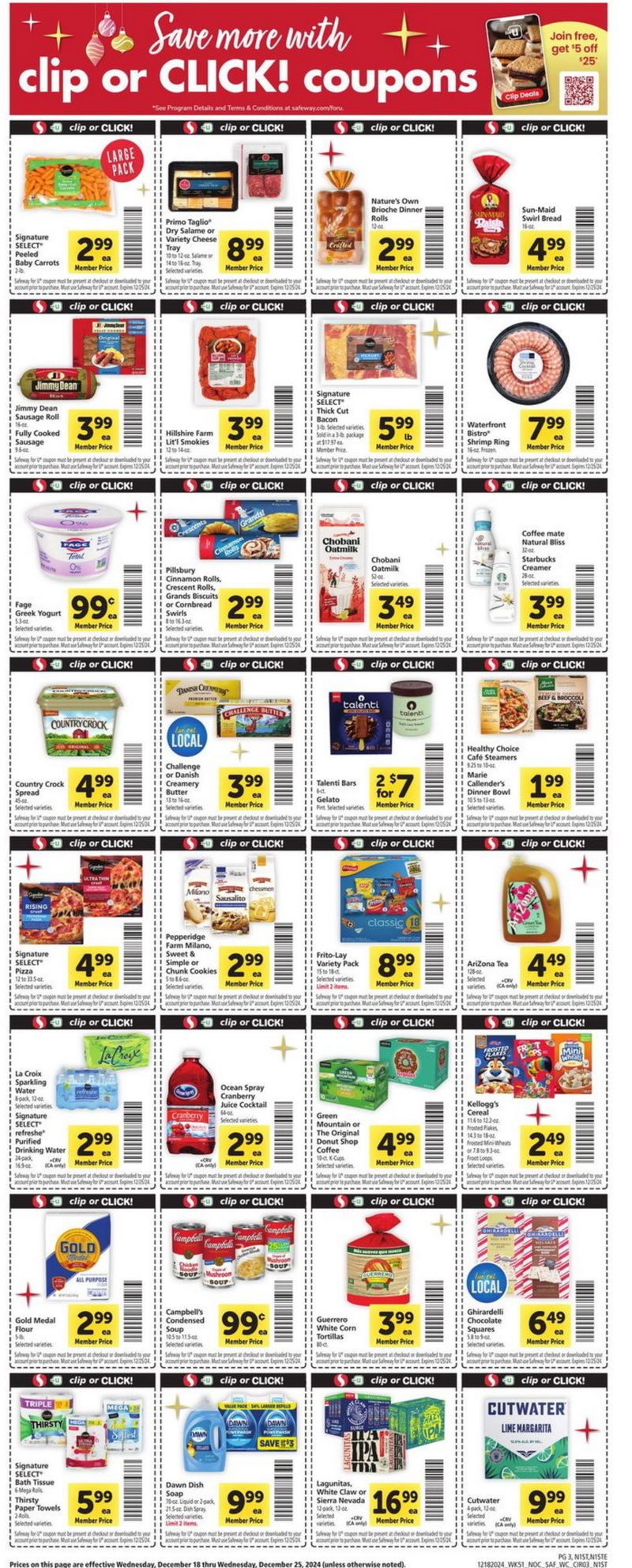 Safeway Weekly Ad Dec 18 – Dec 24, 2024 (Christmas Day Promotion Included)