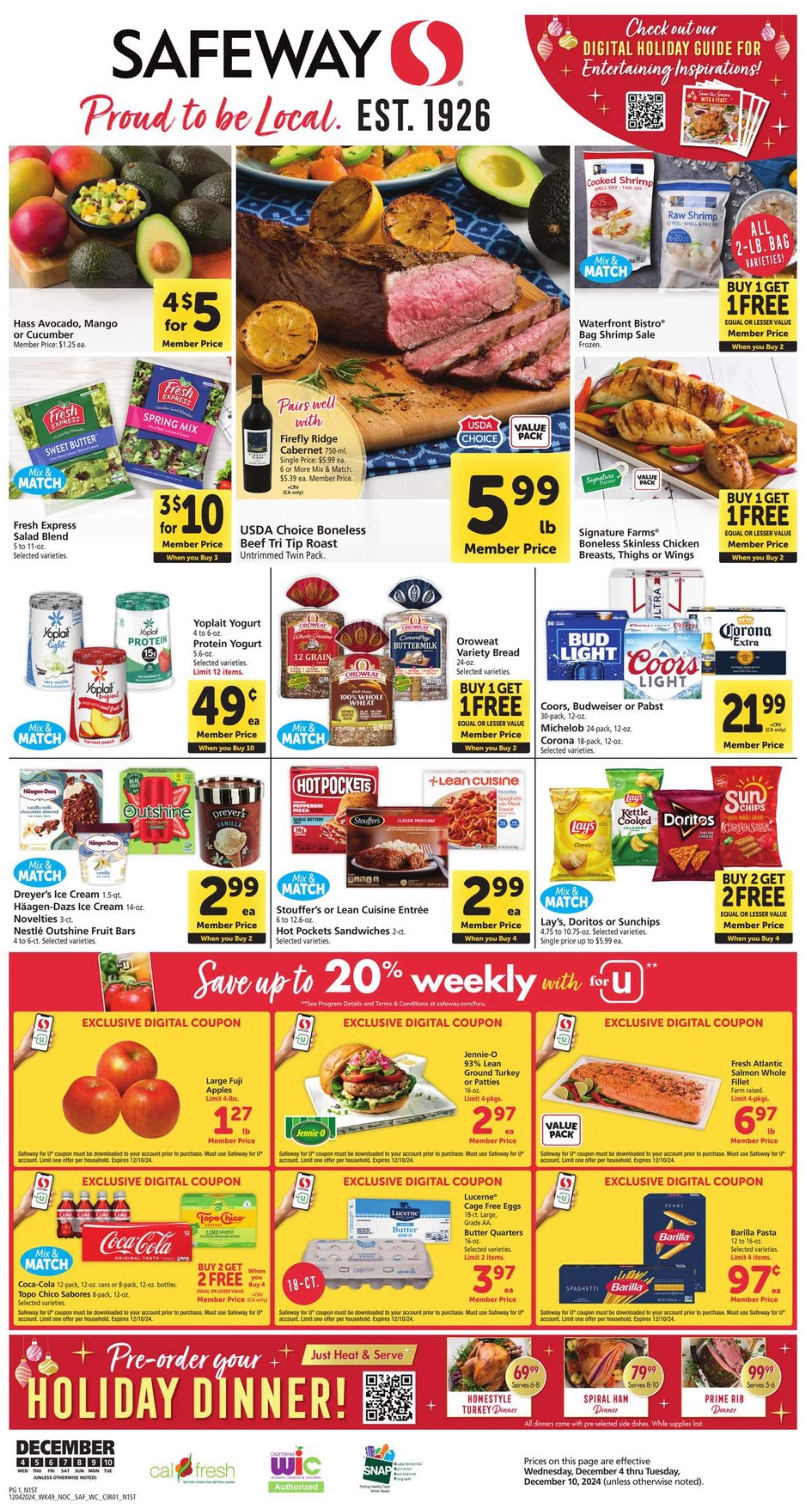 Safeway Weekly Ad Dec 04 – Dec 10, 2024