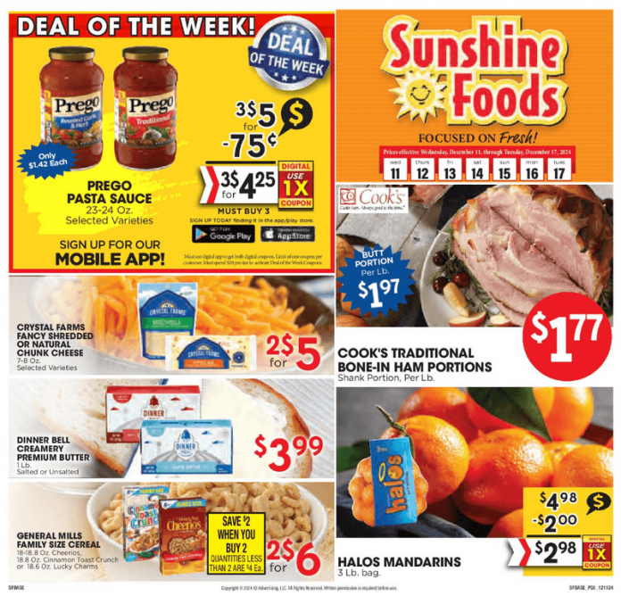 Sunshine Foods Weekly Ad Dec 11 – Dec 17, 2024