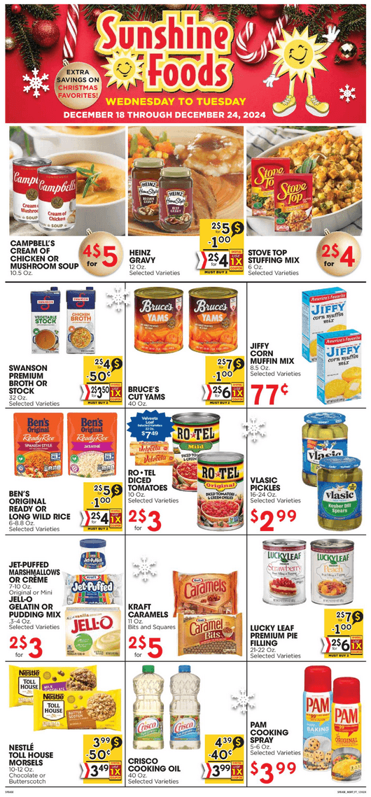 Sunshine Foods Weekly Ad Dec 18 – Dec 24, 2024 (Christmas Promotion Included)
