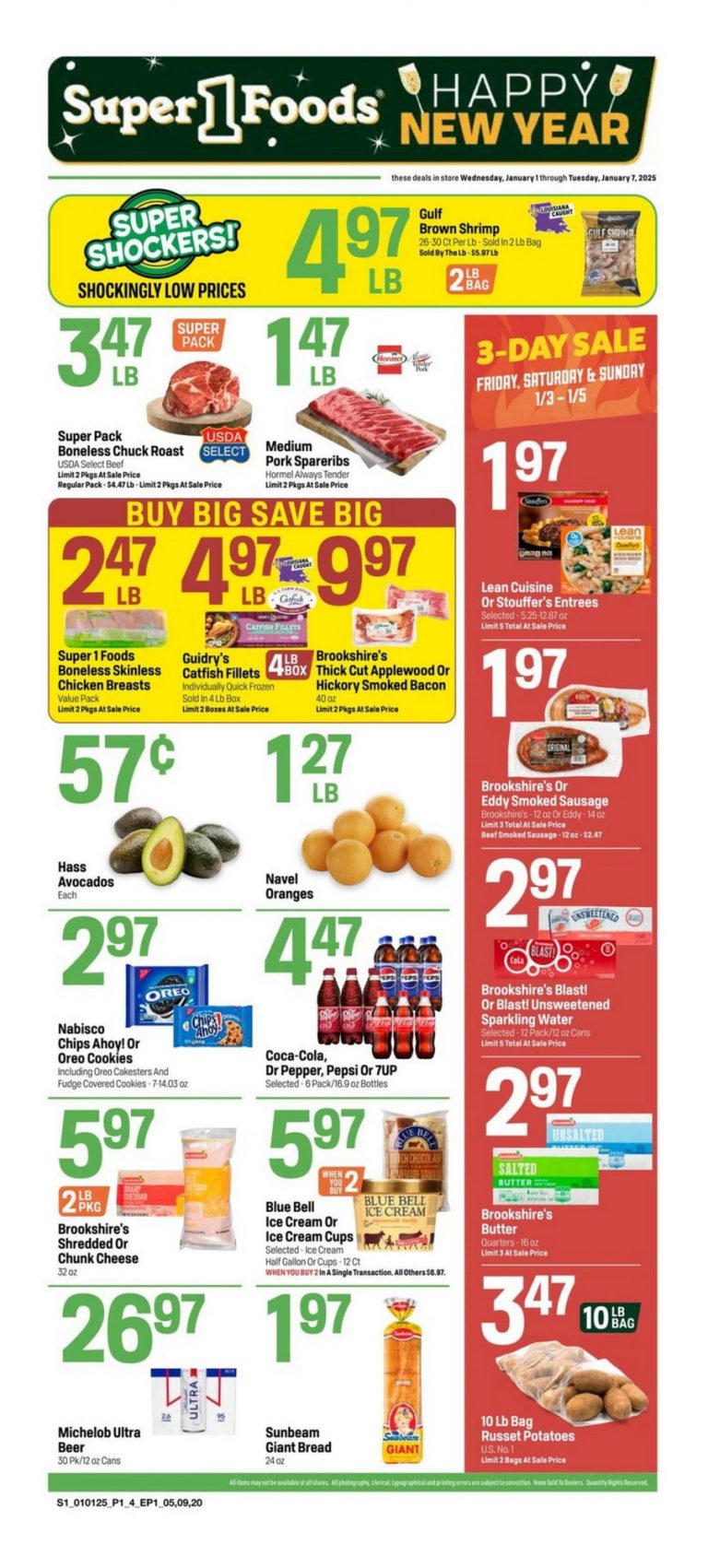 Super 1 Foods Weekly Ad Jan 01 – Jan 07, 2025 (New Year Promotion Included)