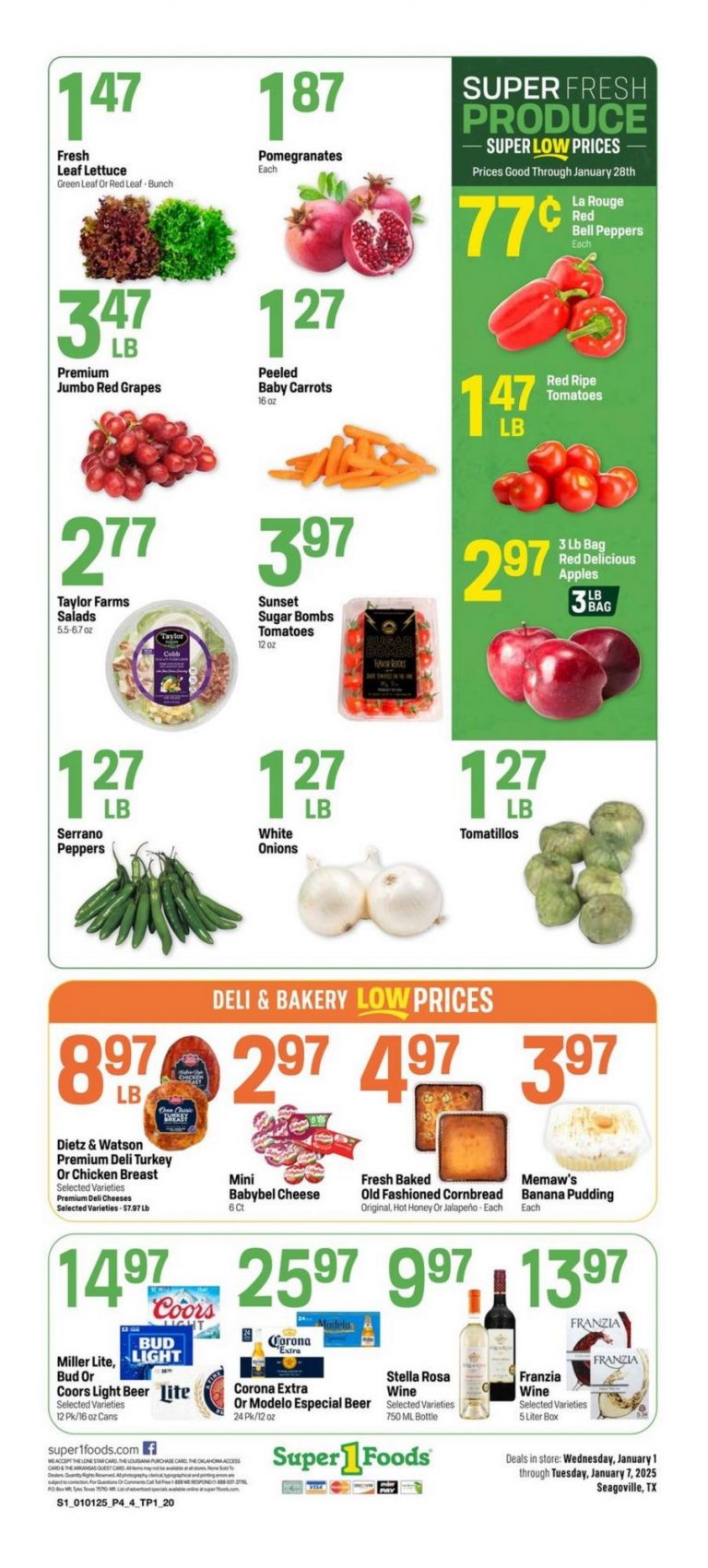 Super 1 Foods Weekly Ad Jan 01 – Jan 07, 2025 (New Year Promotion Included)