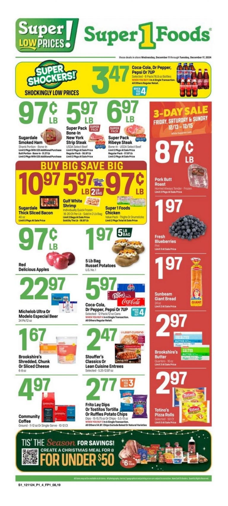 Super 1 Foods Weekly Ad Dec 11 – Dec 17, 2024