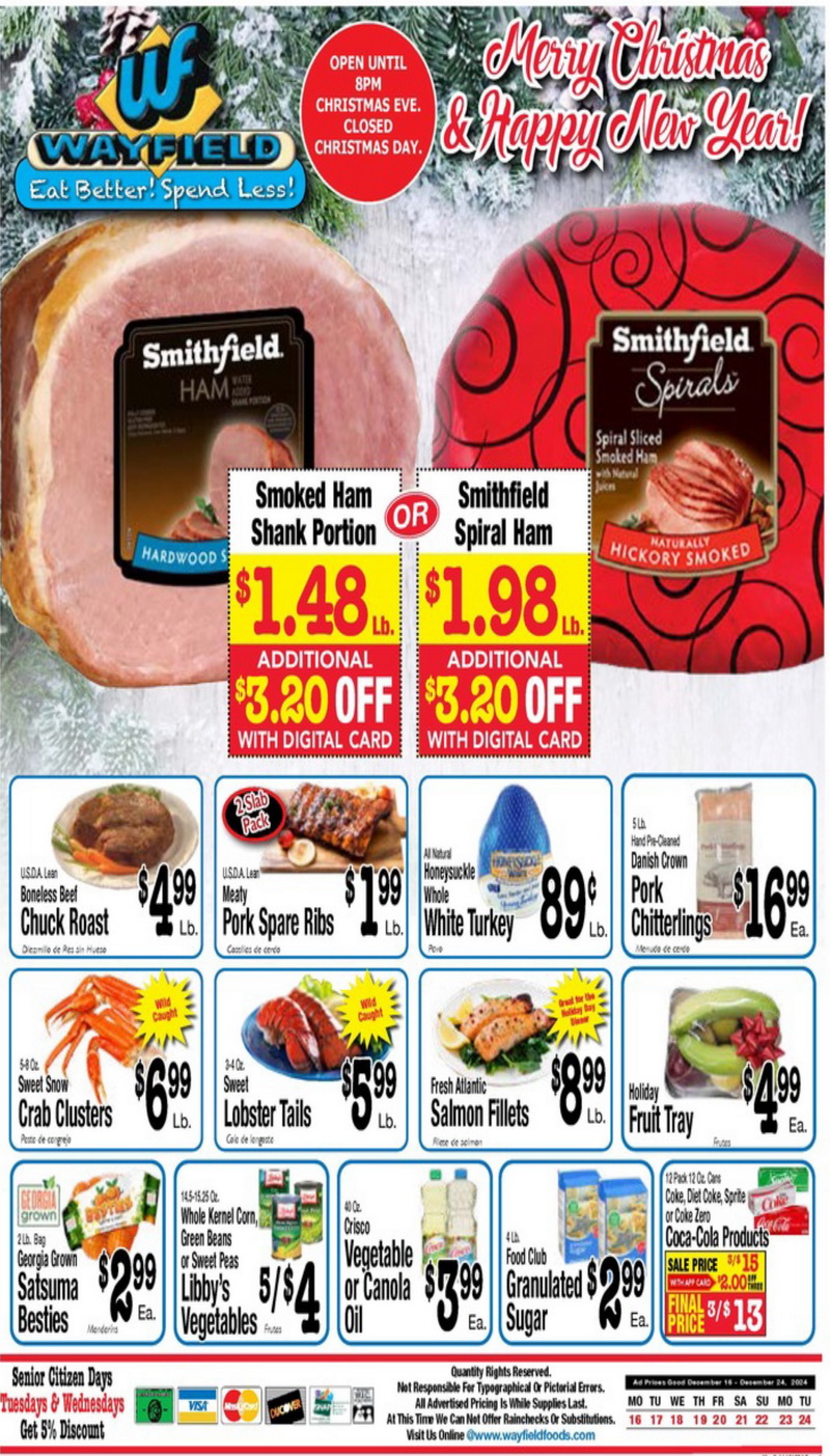 Wayfield Foods Weekly Ad Dec 16 – Dec 24, 2024