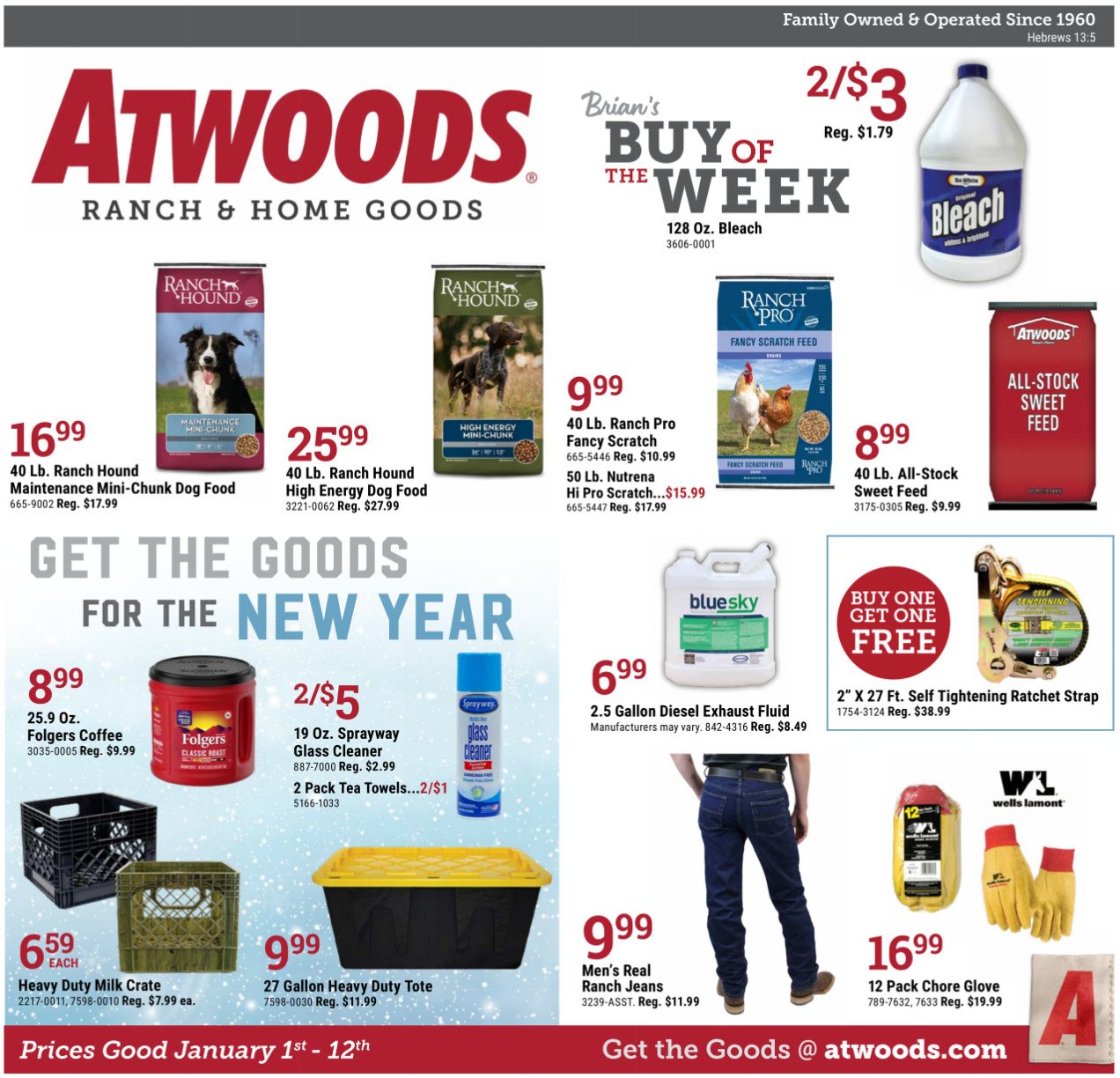Atwoods Weekly Ad Jan 01 – Jan 12, 2025 (New Year Promotion Included)
