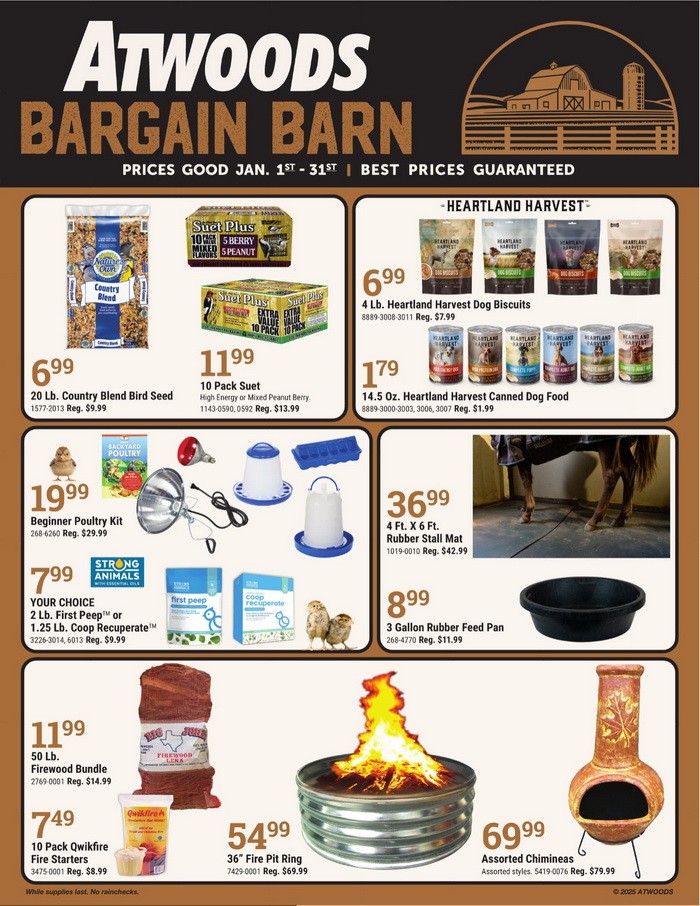 Atwoods Monthly Ad Jan 01 – Jan 31, 2025