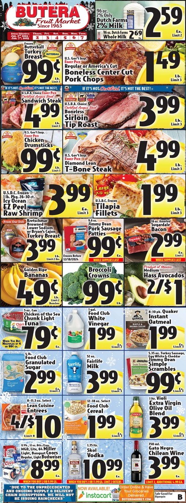 Butera Weekly Ad Jan 02 – Jan 07, 2025