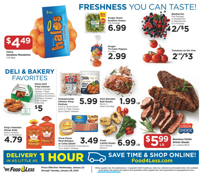 Food 4 Less Weekly Ad Jan 22 – Jan 28, 2025