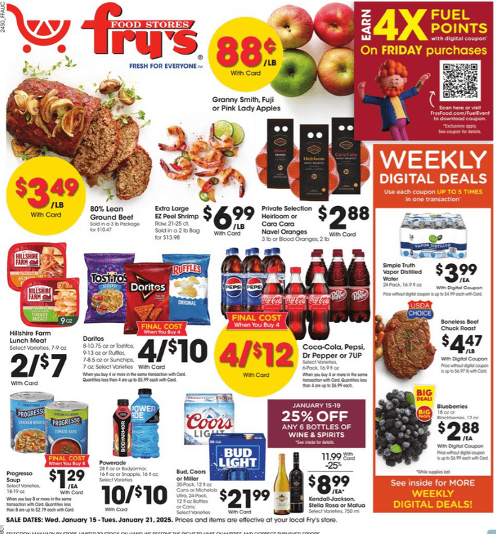 Fry's Food Weekly Ad Jan 15 – Jan 21, 2025