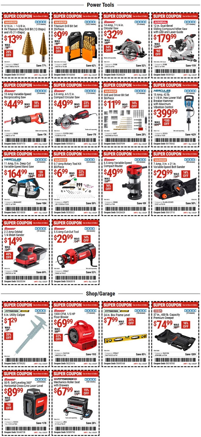 Harbor Freight Coupon Sale Jan 13 – Jan 26, 2025
