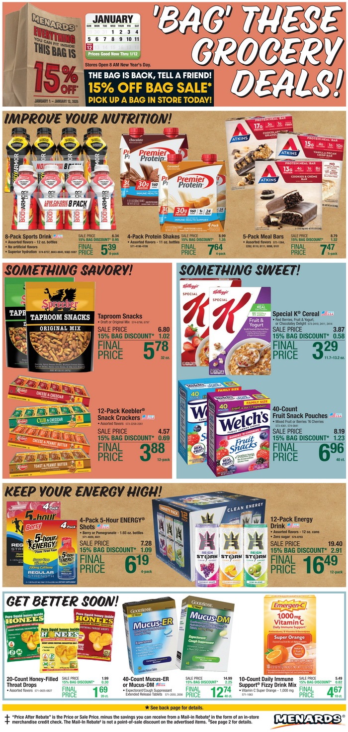 Menards Home Essentials Ad Jan 01 – Jan 12, 2025