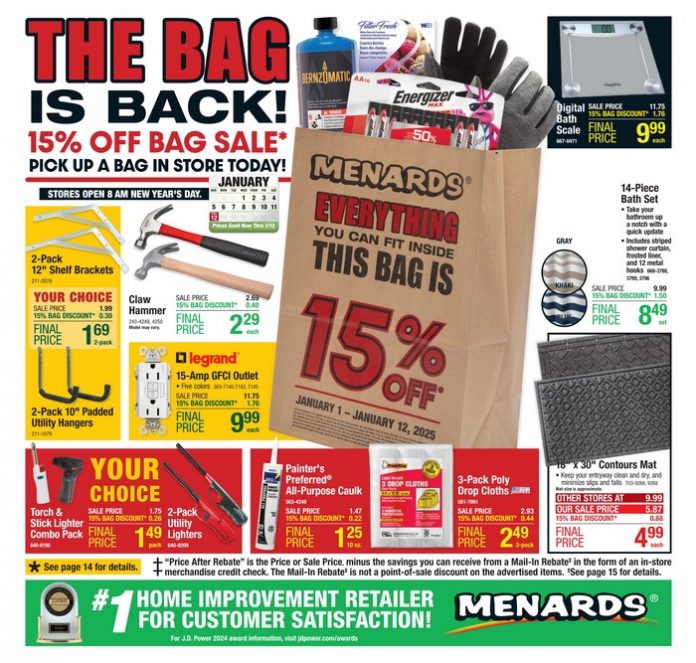 Menards Weekly Ad Jan 01 – Jan 12, 2025
