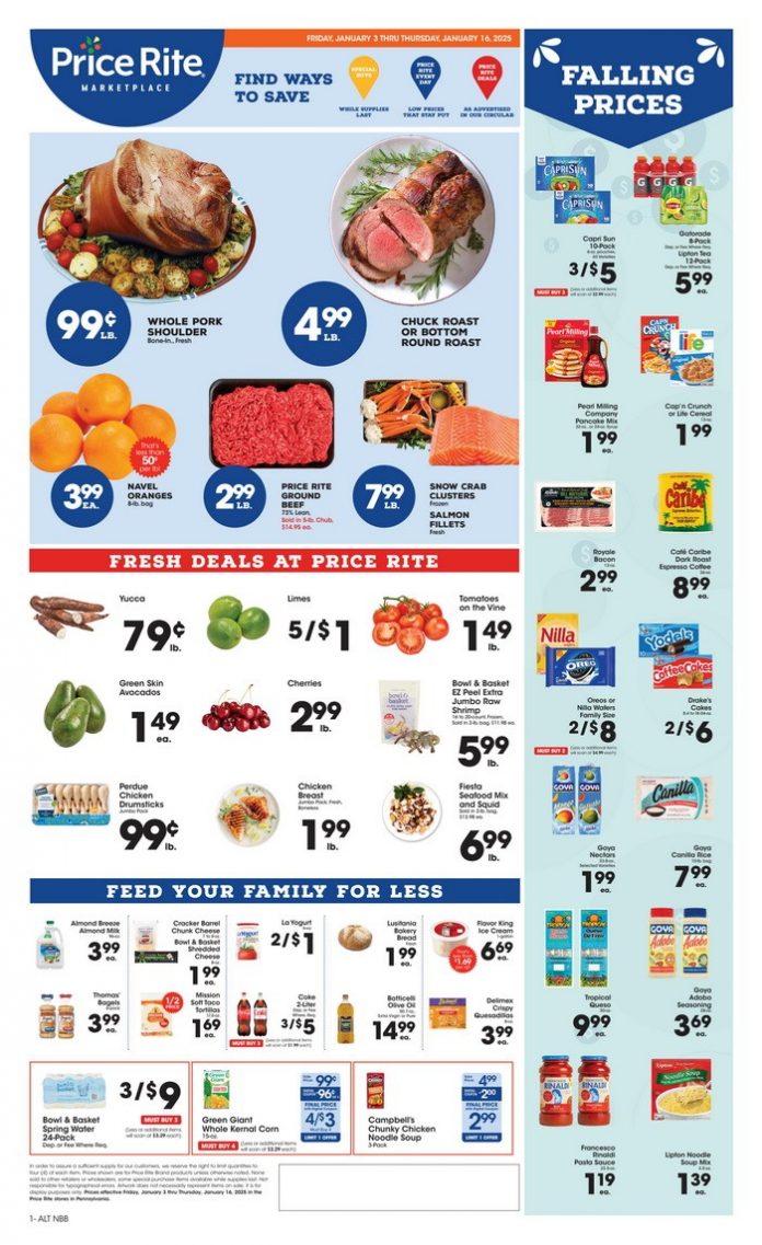 Price Rite Weekly Ad Jan 03 – Jan 16, 2025