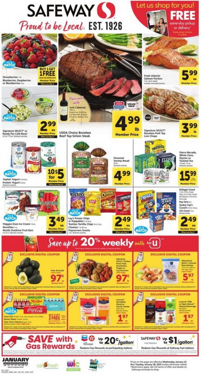 Safeway Weekly Ad Jan 22 – Jan 28, 2025 (Lunar New Year Promotion Included)