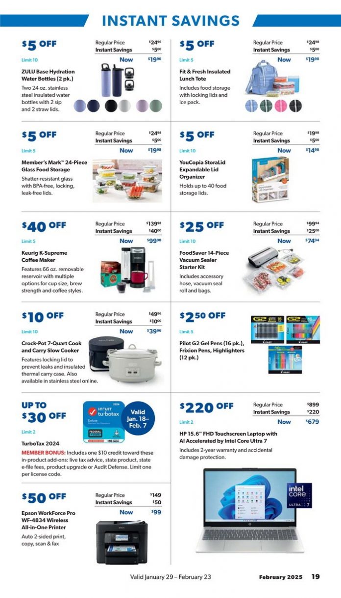 Sam's Club Instant Savings Ad Jan 29 – Feb 23, 2025