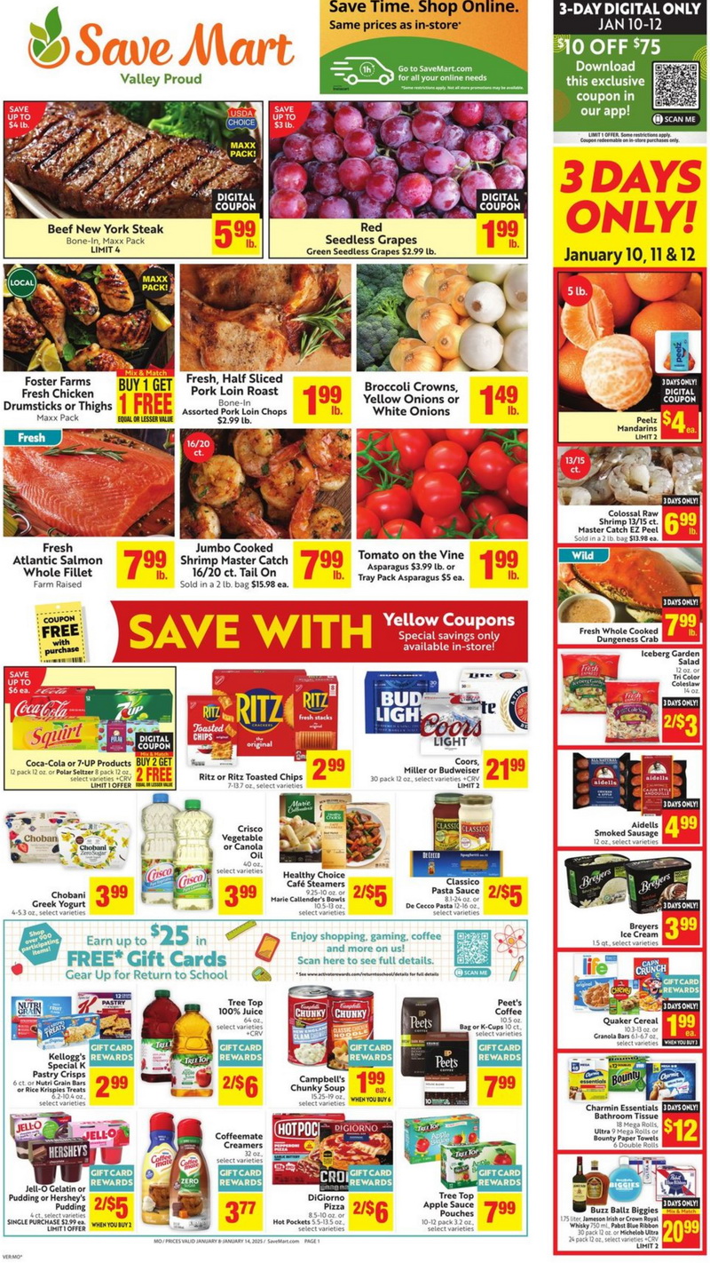 Save Mart Supermarkets Weekly Ad Jan 08 – Jan 14, 2025