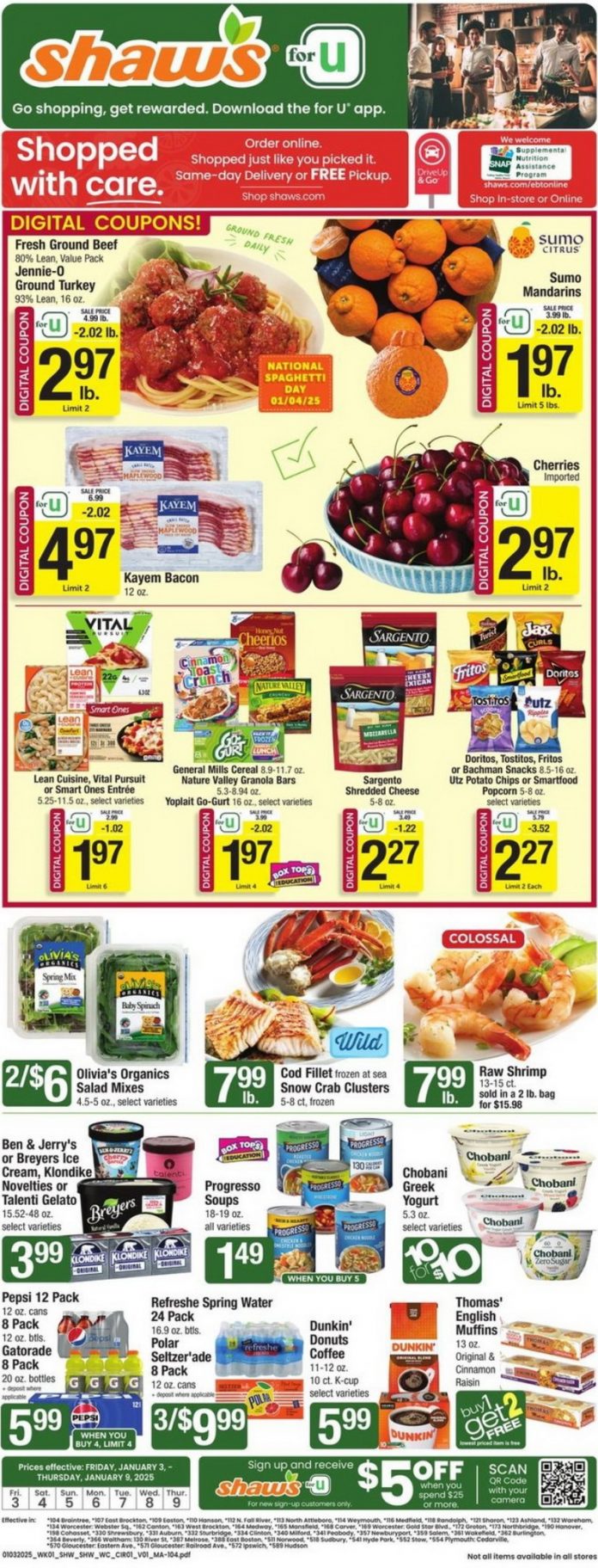 Shaw's Weekly Ad Jan 03 – Jan 09, 2025 (New Year Promotion Included)