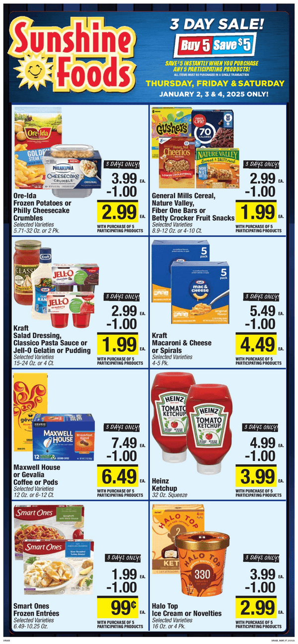Sunshine Foods Weekly Ad Jan 01 – Jan 07, 2025 (New Year Promotion ...