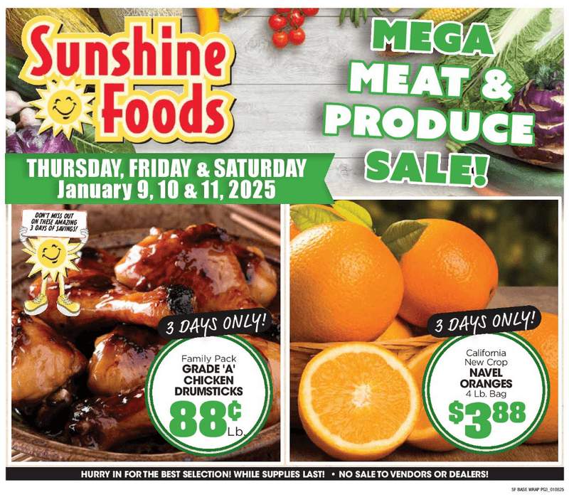 Sunshine Foods Weekly Ad Jan 08 – Jan 14, 2025