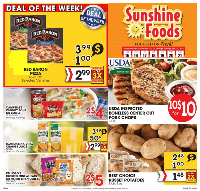 Sunshine Foods Weekly Ad Jan 15 – Jan 21, 2025
