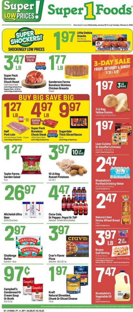 Super 1 Foods Weekly Ad Jan 29 – Feb 04, 2025
