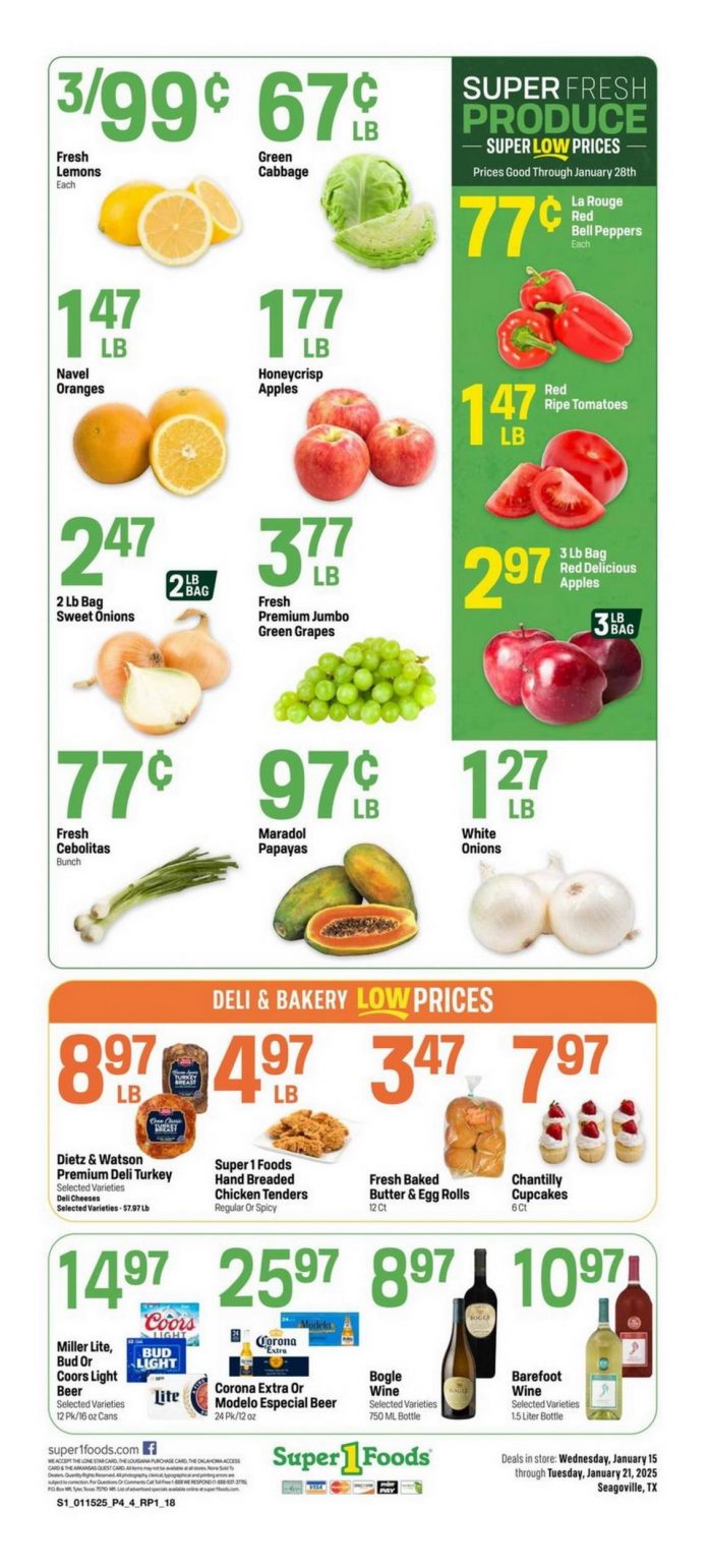 Super 1 Foods Weekly Ad Jan 15 – Jan 21, 2025