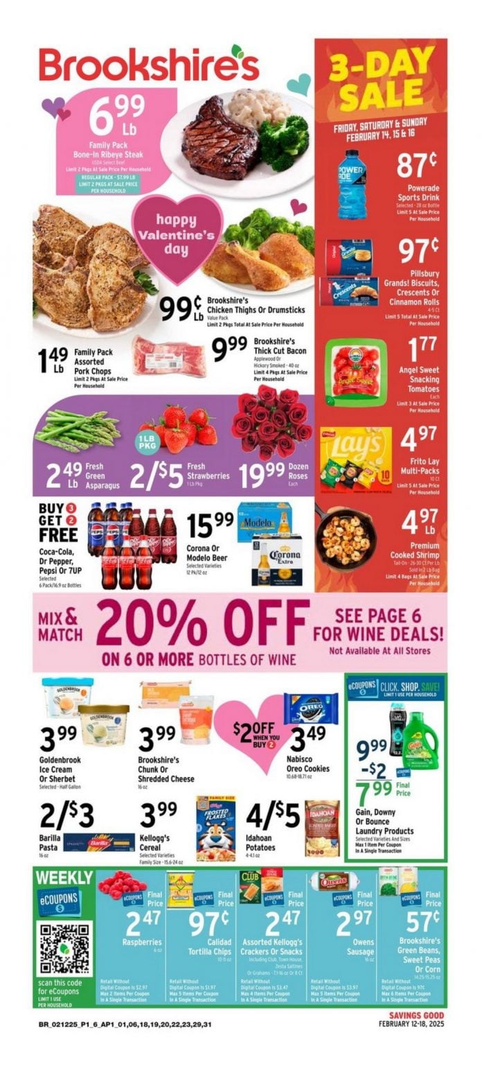 Brookshire's Weekly Ad Feb 12 – Feb 18, 2025 (Valentine's Day Promotion Included)