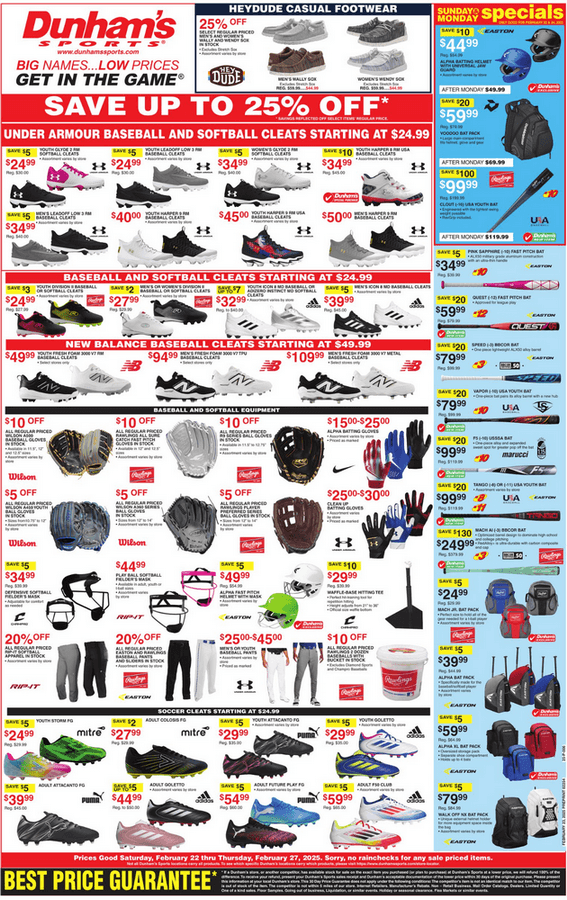 Dunham's Sports Weekly Ad Feb 22 – Feb 27, 2025
