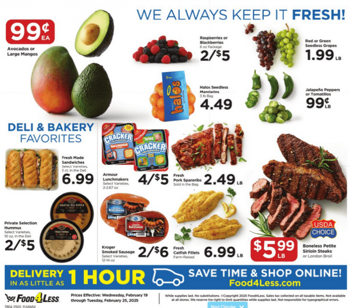 Food 4 Less Weekly Ad Feb 19 – Feb 25, 2025