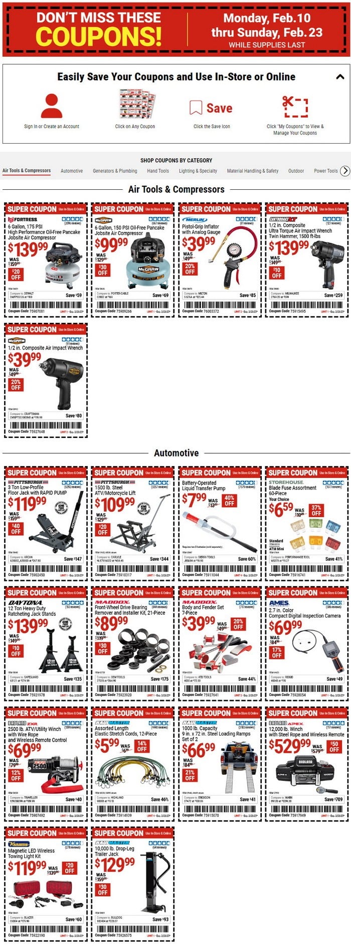 Harbor Freight Coupon Sale Feb 10 – Feb 23, 2025