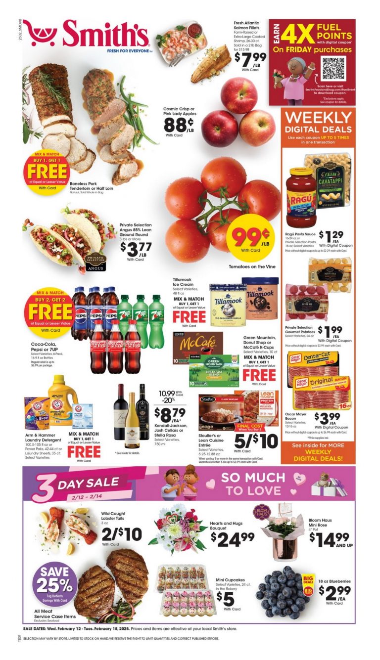 Smith's Food and Drug Weekly Ad Feb 12 – Feb 18, 2025 (Valentine's Day ...