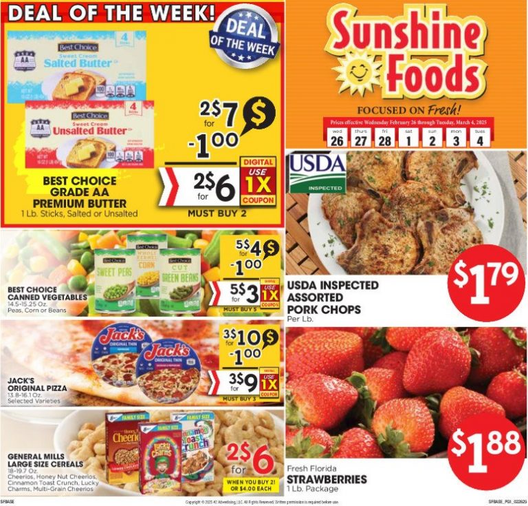 Sunshine Foods Weekly Ad Feb 26 – Mar 04, 2025