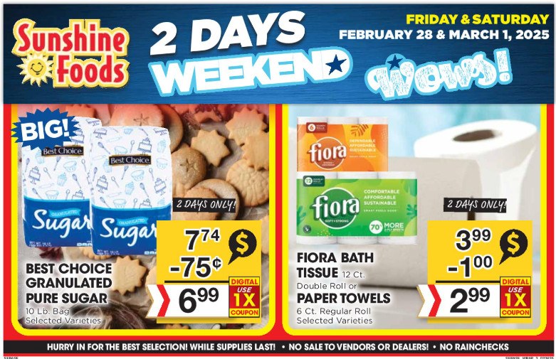Sunshine Foods Weekly Ad Feb 26 – Mar 04, 2025