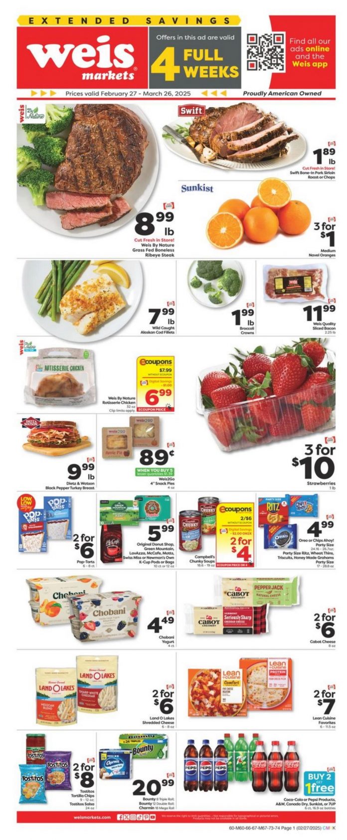 Weis Markets Grocery Monthly Ad Feb 27 – Mar 26, 2025