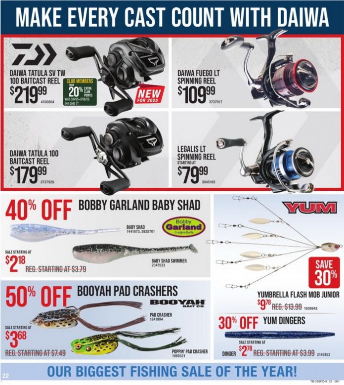Bass Pro Shops Spring Classic Fishing Sale Mar 06 – Mar 26, 2025