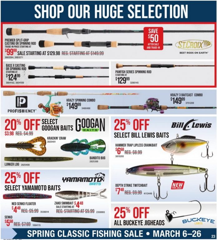 Bass Pro Shops Spring Classic Fishing Sale Mar 06 – Mar 26, 2025