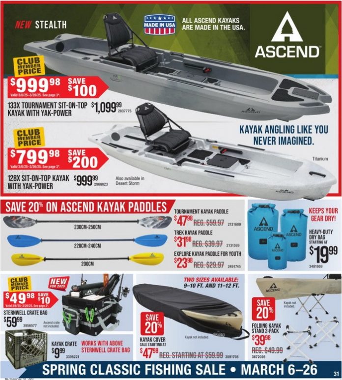 Bass Pro Shops Spring Classic Fishing Sale Mar 06 – Mar 26, 2025