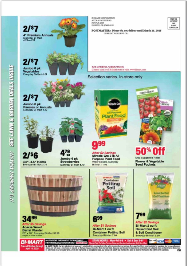 Bi-Mart Weekly Ad Mar 25 – Apr 14, 2025