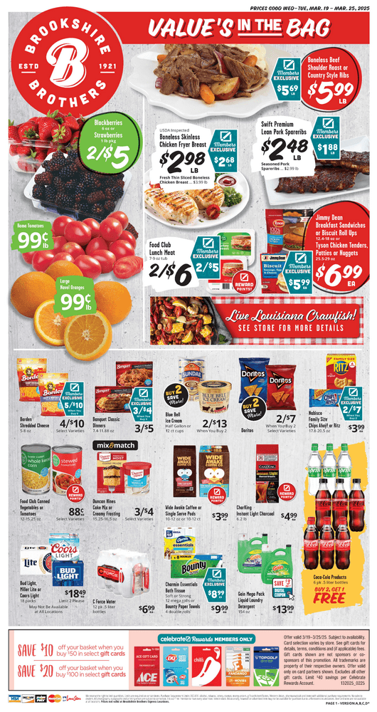 Brookshire Brothers Weekly Ad Mar 19 – Mar 25, 2025
