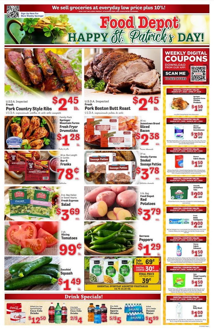Food Depot Weekly Ad Mar 10 – Mar 16, 2025 (St. Patrick's Day Promotion ...