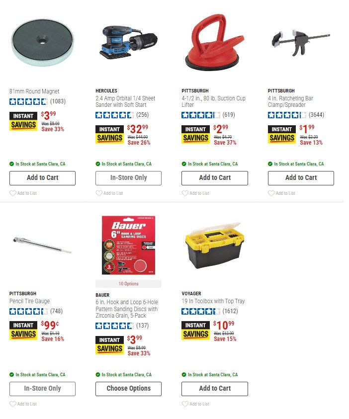 Harbor Freight Instant Savings Mar 10 – Apr 10, 2025