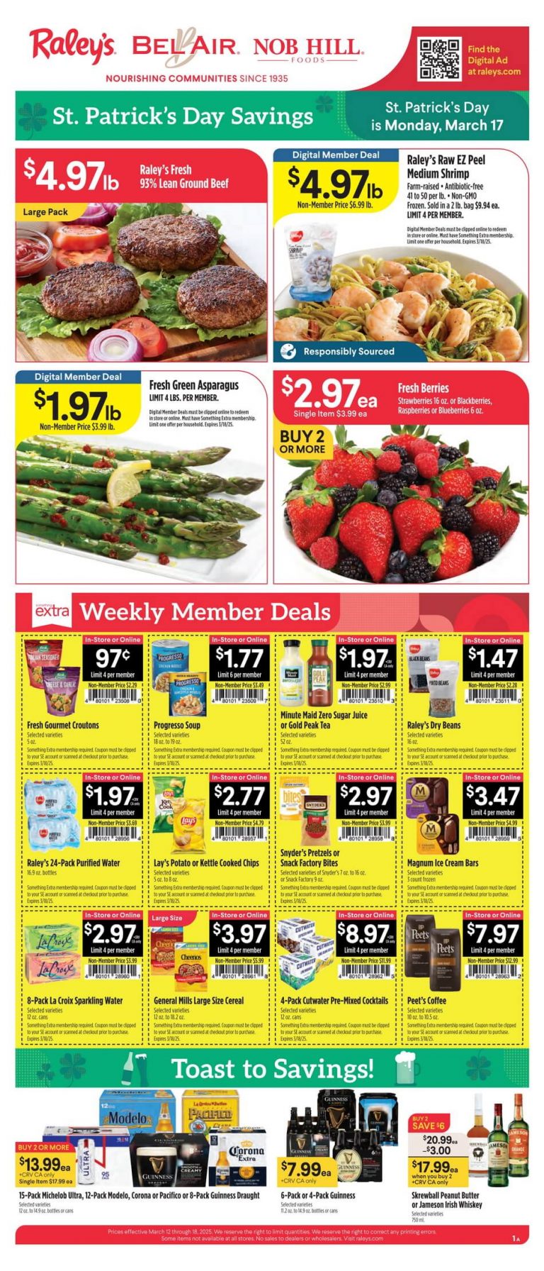 Raley's Supermarkets Weekly Ad Mar 12 – Mar 18, 2025 (St. Patrick's Day ...