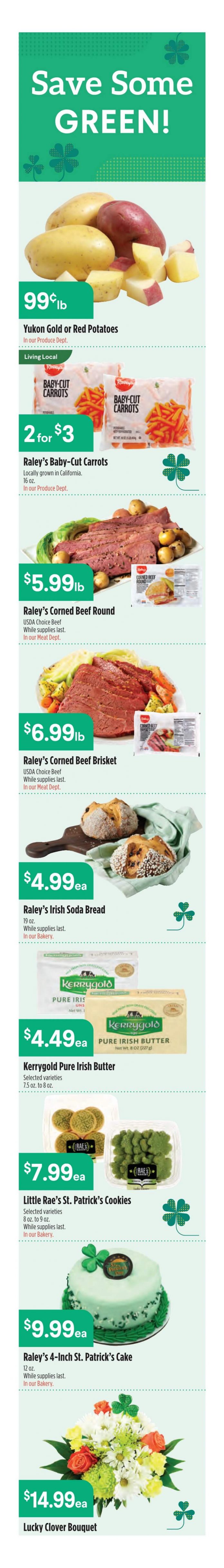 Raley's Supermarkets Weekly Ad Mar 12 – Mar 18, 2025 (St. Patrick's Day ...
