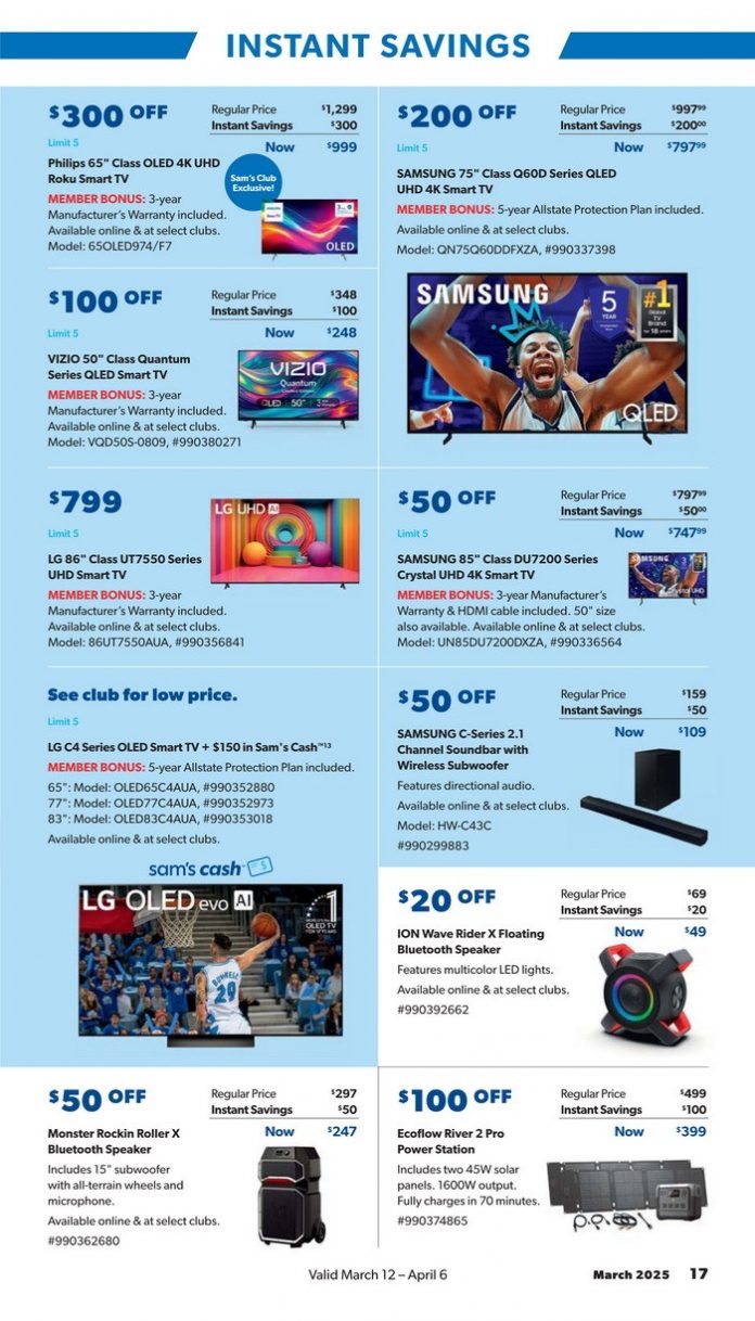 Sam's Club Instant Savings Ad Mar 12 – Apr 06, 2025 (Easter Promotion ...