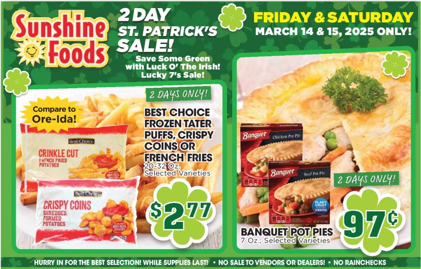 Sunshine Foods Weekly Ad Mar 12 – Mar 18, 2025 (St. Patrick's Day ...