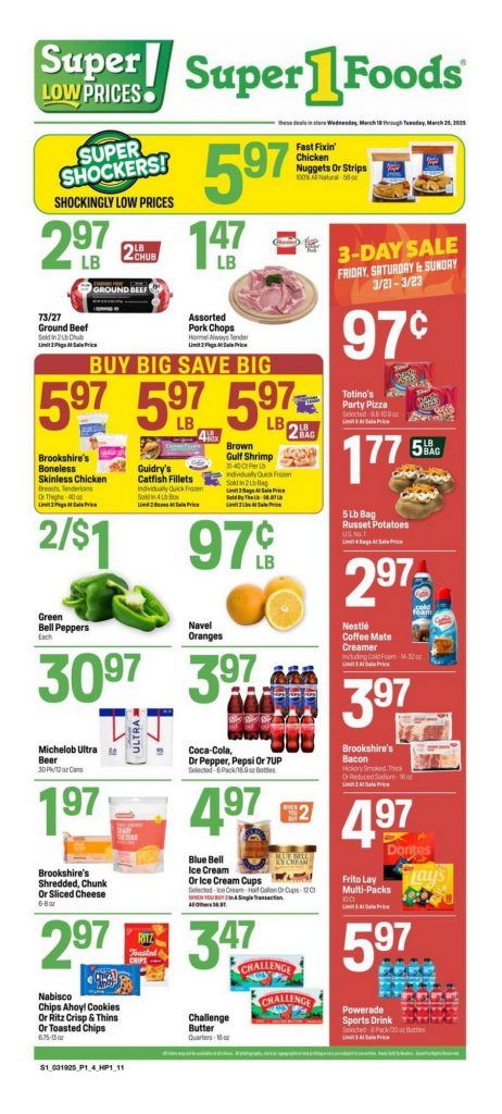 Super 1 Foods Weekly Ad Mar 19 – Mar 25, 2025