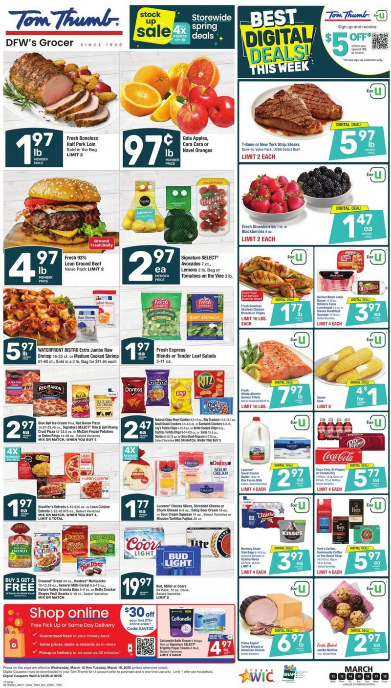Tom Thumb Weekly Ad Mar 12 – Mar 18, 2025 (St. Patrick's Day Promotion Included)